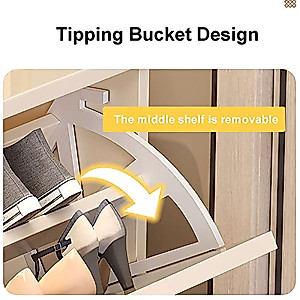 ARHAMS Narrow Shoe Cabinet, Slim Shoe Cabinet, Shoe Organizer, Free Standing Shoe Racks, Shoe Storage for Entryway, Shoe Cabinet with Doors (Color : B, Size : 31.5IN_9.45IN)