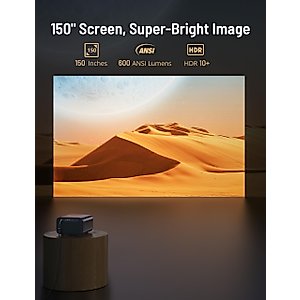 Paris Rhône Ultra 4K Projector,Native 4K Projector with WiFi 6 and Bluetooth 5.0,12w*2 3D Soundscape,600 ANSI Lumens, Android TV,Auto Focus/Keystone, Home Projector Compatible with iOS/Android/HDMI/TV