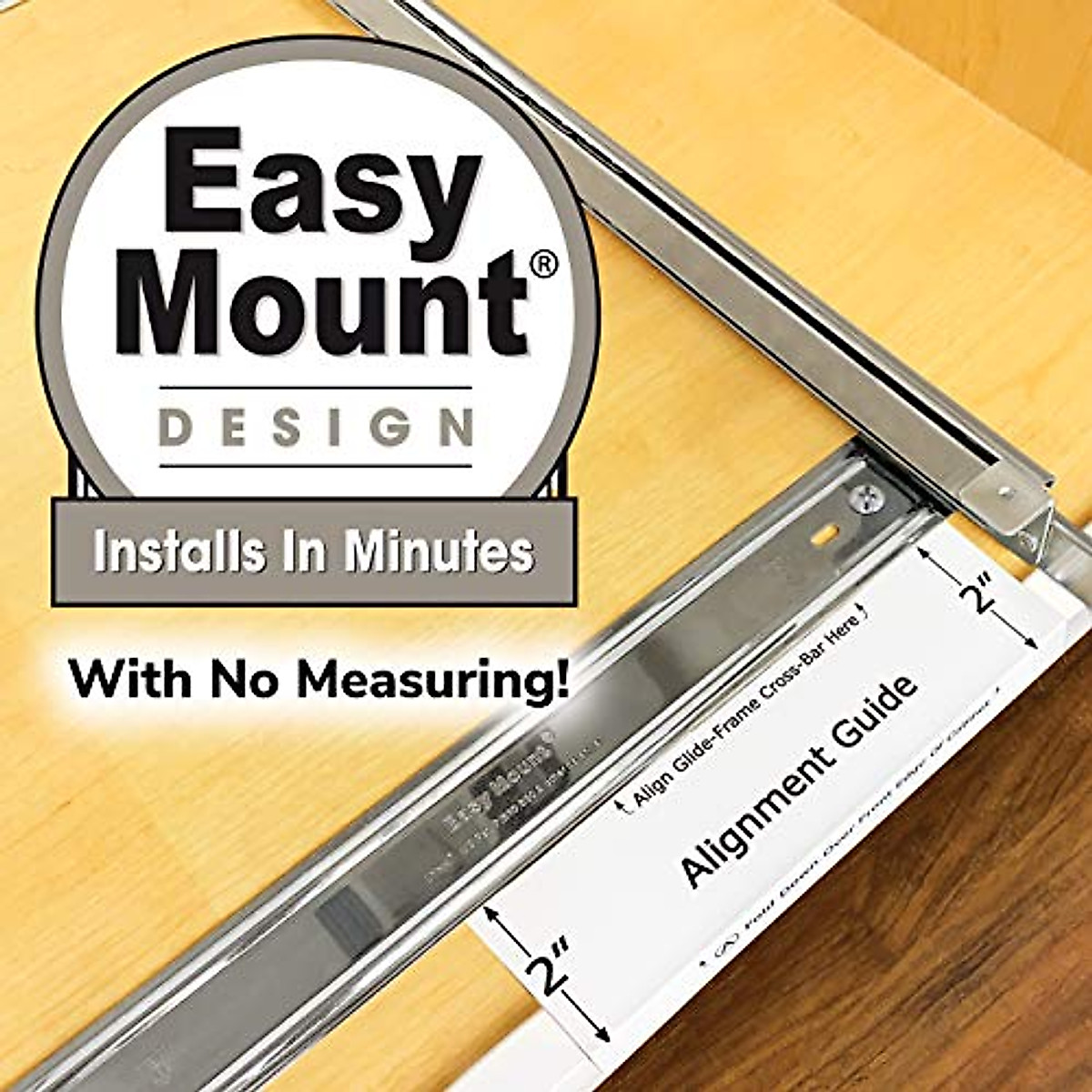 LYNK PROFESSIONAL® Pull Out Cabinet Organizer, 17" x 21" Slide Out Drawers for Kitchen Cabinets - Sliding Pull-Out Pantry Shelves – Home Shelf Organizers - Lifetime Ltd. Warranty, Chrome