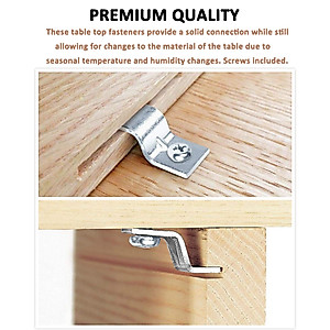 Silver Table Top Fasteners with Screws,Table Top Connectors Z Clips for Table Top Set of 24/48/96 Packs (Include 24/48/96 Clips,24/48/96 Screws) (48)