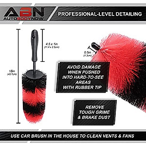 ABN Rim Brush - 18in Wheel Brushes for Cleaning Wheels, Engines, and Exhaust Tips of Cars, Trucks, and Motorcycles