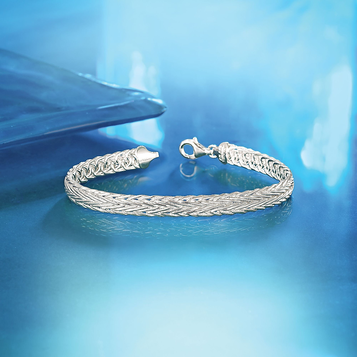 Ross-Simons Sterling Silver Wheat-Link Bracelet. 7 inches