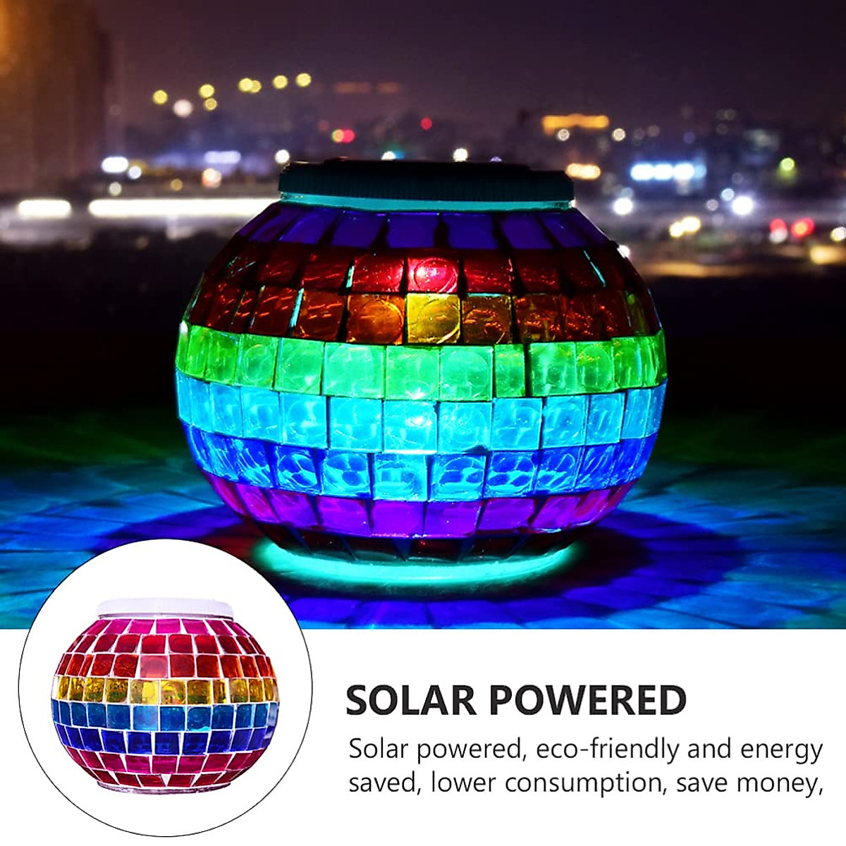 1pc Mosaic Lawn Light Solar Ground Lights Outdoor Decoration Lamp Yard Lawn Light Mosaic Outdoor Solar Lights Decorative Light Pathway Light Solar Panels Led Decorate
