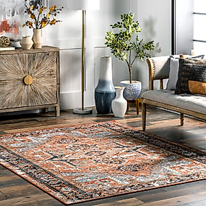 nuLOOM Sherita Distressed Persian Area Rug, 7x8, Rust