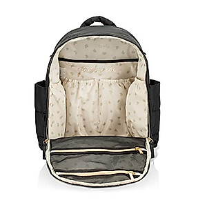 Itzy Ritzy Dream Diaper Bag Backpack - Compact Baby Backpack Diaper Bag with 14 Pockets, Changing Pad, Stroller Straps, Laptop Pocket & Comfortable Straps (Midnight Black)