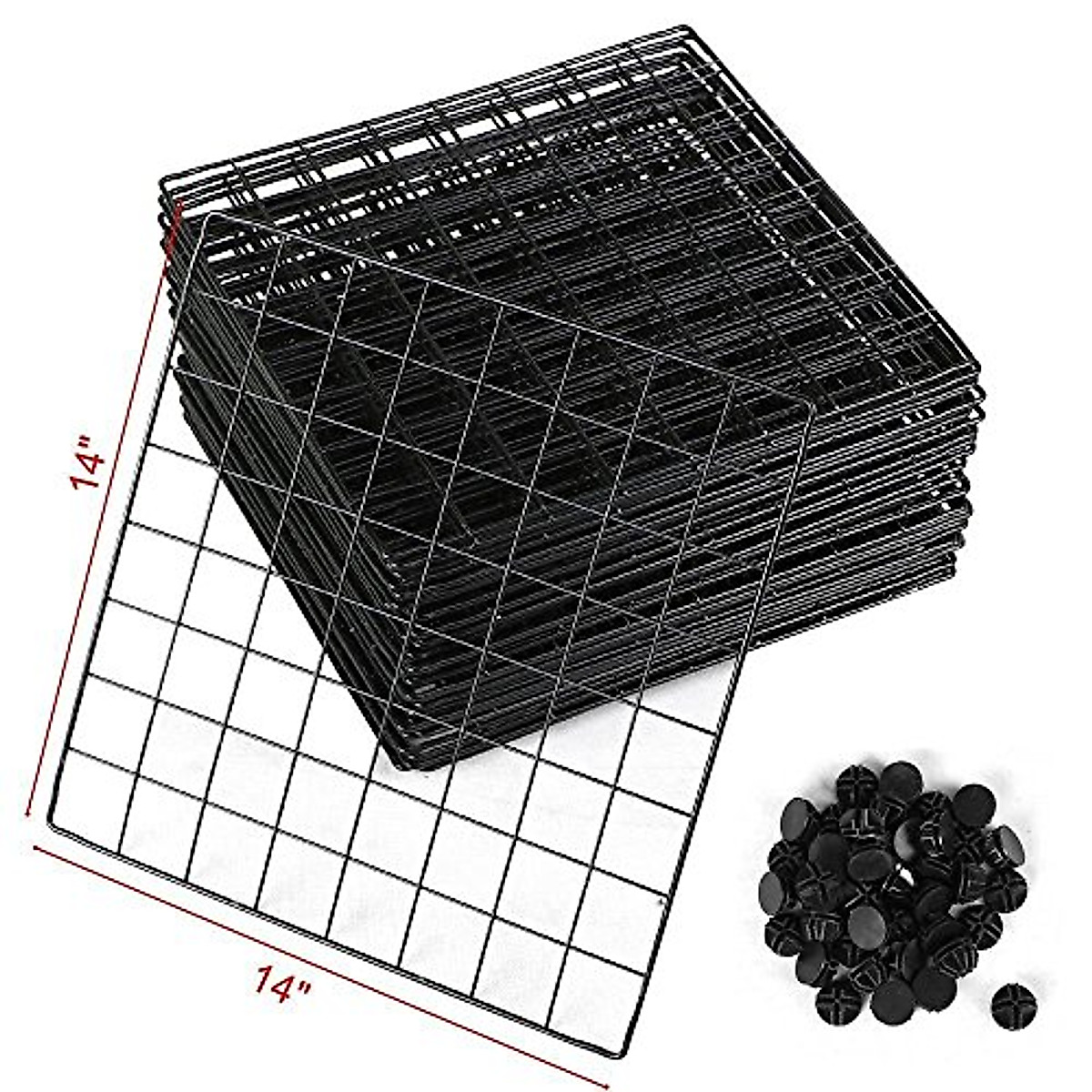 UNICOO - 14 * 14 Inch Big Cube Multi Use DIY 12 Cube Wire Grid Organizer, Bookcase, Bookshelf, Storage Cabinet, Wardrobe Closet,Toy Organizer, Wire Cube Storage- (Black Wire)