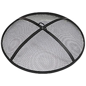 Sunnydaze Heavy-Duty Steel Mesh Fire Pit Spark Screen with Handle - 24-Inch Diameter