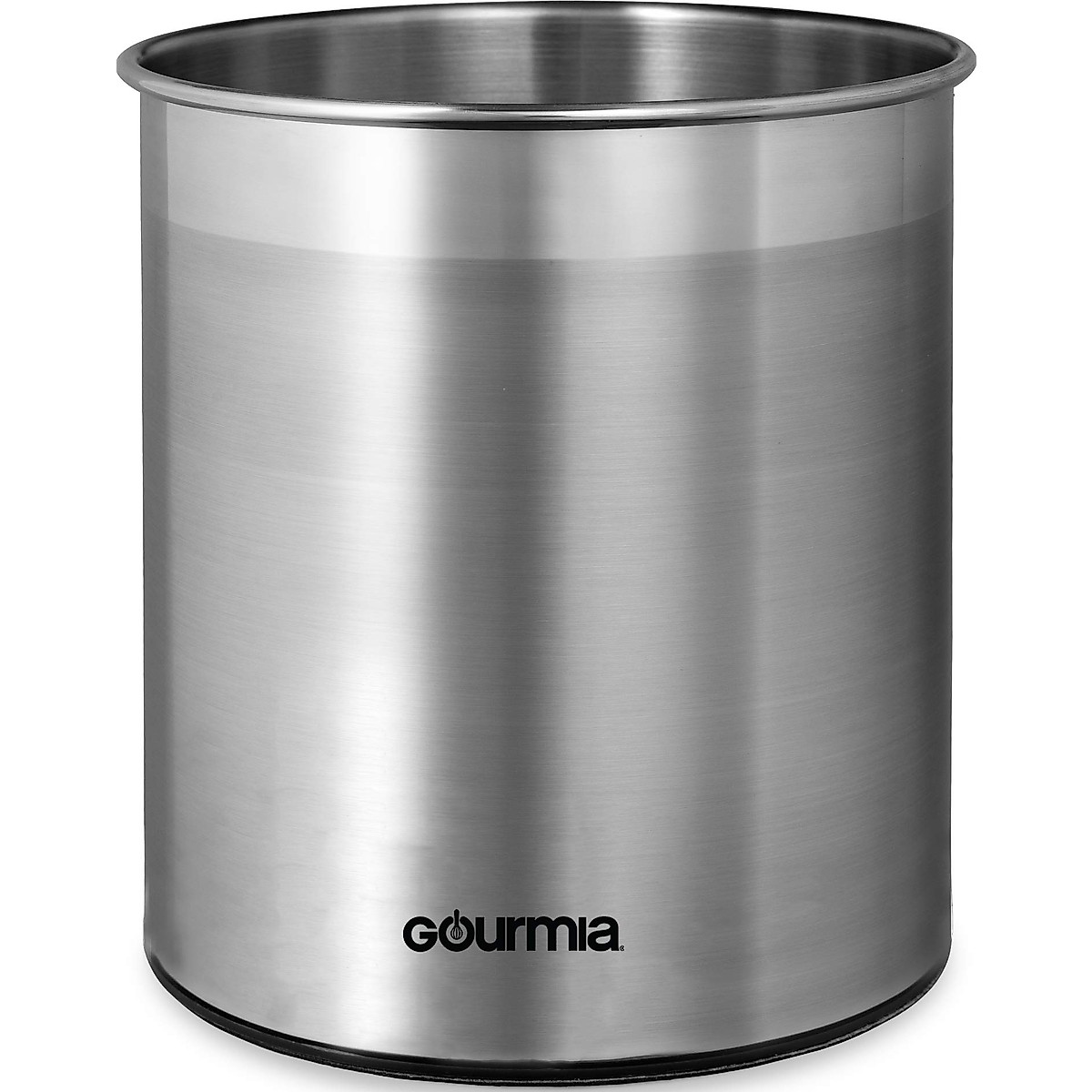 Gourmia GCH9345 Rotating Kitchen Utensil Holder – Spinning Stainless Steel Organizer to Store Cooking and Serving Tools - Dishwasher Safe, Non Slip Bottom – Use as Caddy or Pencil Cup