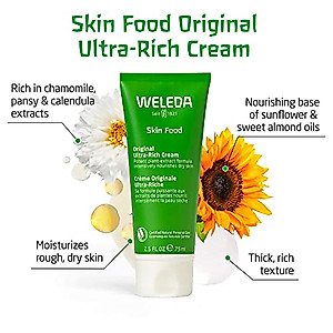Weleda Skin Food Original Ultra-Rich Body Cream 2.5 Fluid Ounce, Plant Rich Hydrating Moisturizer with Pansy, Chamomile and Calendula