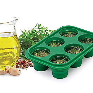 HIC Kitchen Prep-N-Freeze Mini Portion Tray with Lid, Collapsible LFGB Silicone, 2-Ounce Sections