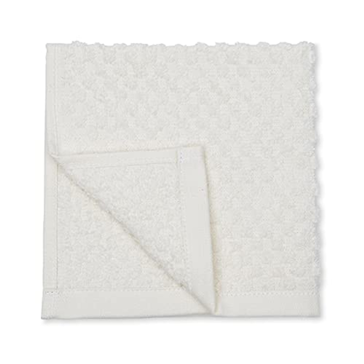 Amazon Basics 100% Cotton Terry Kitchen Dish Cloths, Popcorn Texture, 8 Pack, Cream, 12"L x 12"W