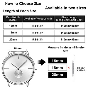 cobee Milanese Mesh Watch Bands, Quick Release Replacement Watch Straps Adjustable Stainless Steel Watchbands for Men Women Universal Metal Mesh Straps Compatible with 18mm Lug Width(Silver, 18mm)