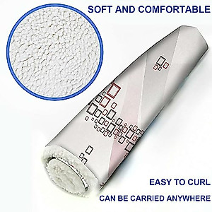 Grey and Red Pets Cat Bed Pet Blanket Thermal Fractal Square Shaped Wavy Two Colored Artwork for Puppy Dog Cat Sofa Cushion Home Rug Keep Warm Sleeping Cover Abstract 19" x 25"