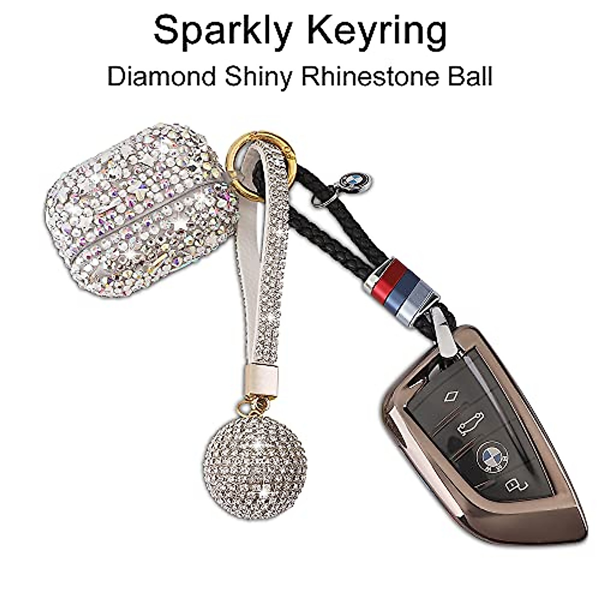 Luxurious Rhinestone AirPods Pro Case, Protective Bling Diamonds AirPod Charging Protective Case Cover for Apple I10/I12 TWS (Art Silver Pro)