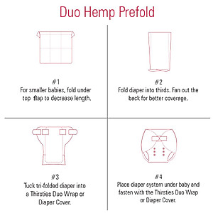 Thirsties Duo Hemp/Organic Cotton Cloth Diaper Prefold, Size One