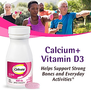 Caltrate 600 Plus D3 Calcium and Vitamin D Supplement Tablets, Bone Health Supplements for Adults - 120 Count