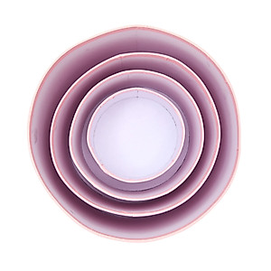 Stockroom Plus Set of 4 Light Pink Round Nesting Gift Boxes with Lids (4 Assorted Sizes)