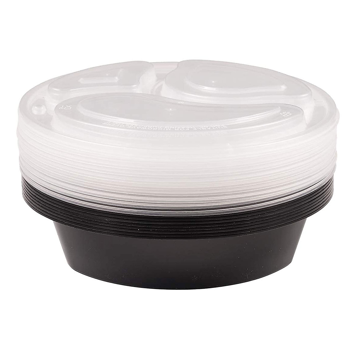 24 Food Storage Containers Meal Prep 3 Compartment Plate W/Lids Reusable 30oz 24 Meal Prep Containers 3 Compartment Plate W/Lids Reusable Food Storage 30oz BPA Free Plastic Durable Stackable