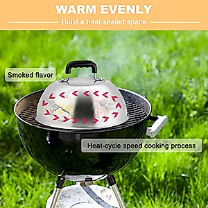 Melting Dome Set of 2, HaSteeL Stainless Steel Large 12in Basting Steaming Cover for Griddle Grill Teppanyaki Flat Top, Great for BBQ Cheese Burger Veggies Indoor Outdoor, Heavy Duty & Dishwasher Safe