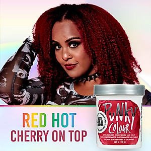 Punky Cherry on Top Semi Permanent Conditioning Hair Color, Vegan, PPD and Paraben Free, lasts up to 35 washes, 3.5oz