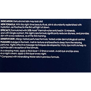 Vichy Aqualia Thermal Spa Face Night Cream and Overnight Mask with Hyaluronic Acid, Moisturizer for Face and Neck, Moisturizing Night Time Anti Wrinkle Cream, Light Scent, Paraben Free