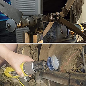 Replacement Part for M.C 4 Pcs Lawn Mower Sharpen for Power Drill Hand Drill Contains Lawn Mower Blade Balancer And Garden Genie Gloves - (Type: Blue)