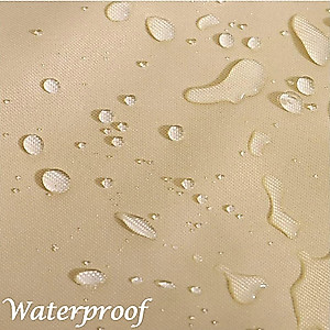 Cozzka Patio Cool Bar Side Table Cover for Keter 7.5 Gallon Cool Bar Waterproof Patio Cooler Bar End Table Cover for small Outdoor Side Tables (Round, 21" Dia x 23" H), Beige