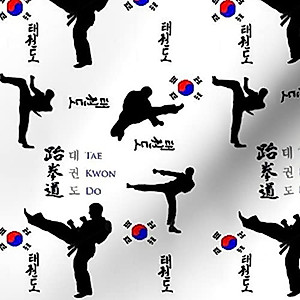 Spoonflower Fabric - Large Print Martial Arts Fitness Health Printed on Petal Signature Cotton Fabric by The Yard - Sewing Quilting Apparel Crafts Decor