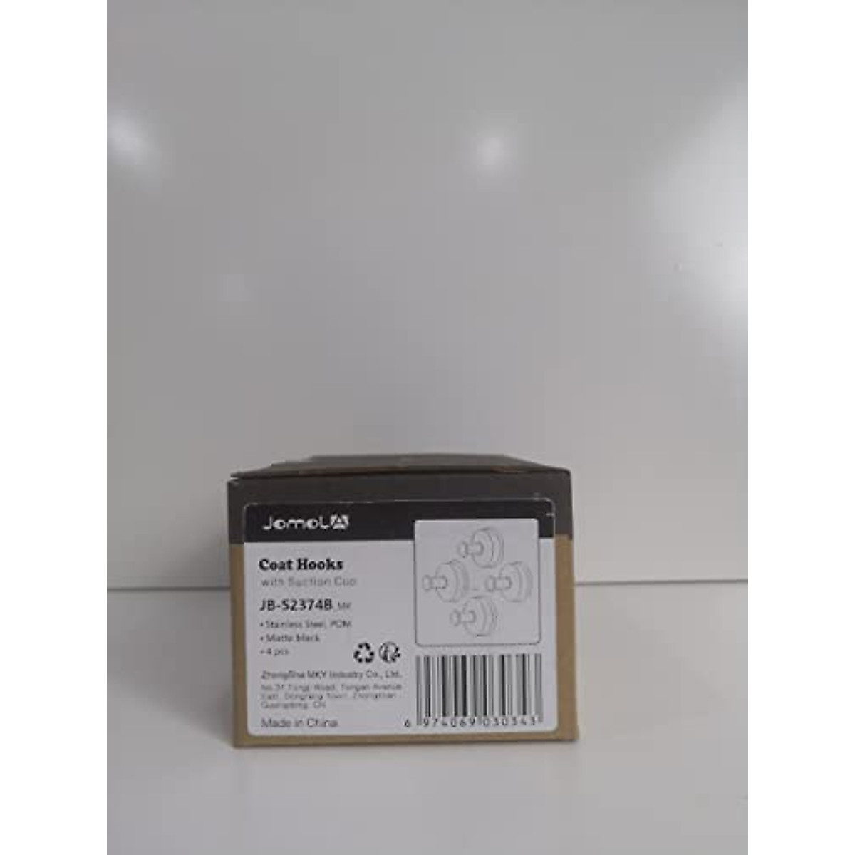 JOMOLA Suction Cup Hook Stainless Steel Bathroom Towel Holder Utility Shower Hooks Hanger for Towel Storage Kitchen Organizer for Towel Hook, Matte Black, 4PCS