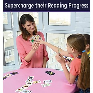 THE BAMBINO TREE WOWELs Phonics and Vowel Sounds Card Game - Learn to Read Kindergarten 1st 2nd Grade Learning - Short Vowel CVC Words and Long Vowel Matching Game 2-8 Players