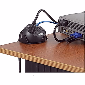 Safco 2059Bl Power Module 3 Outlets 2 Rj-45 Ports 8 Ft Cord