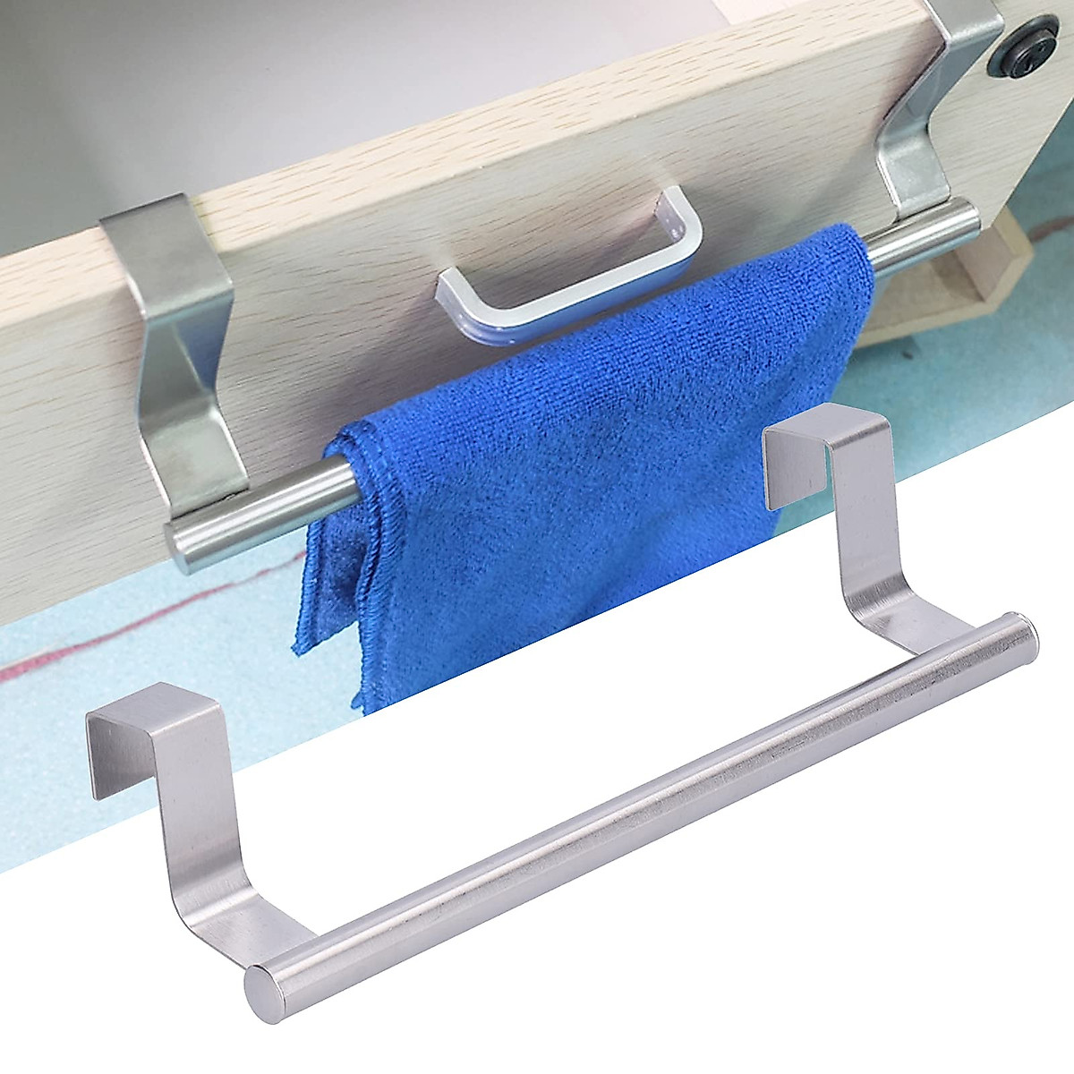 Towel Rack, Kitchen Towel Holder Towel Hanger Towel Bar Over Kitchen Cabinet Cupboard Doors(23.5cm)