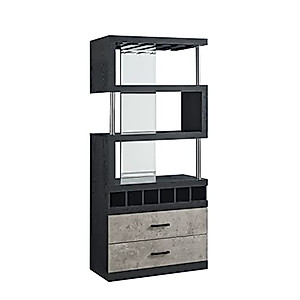 Home Source Jill Zarin Contemporary Bar Cabinet Black