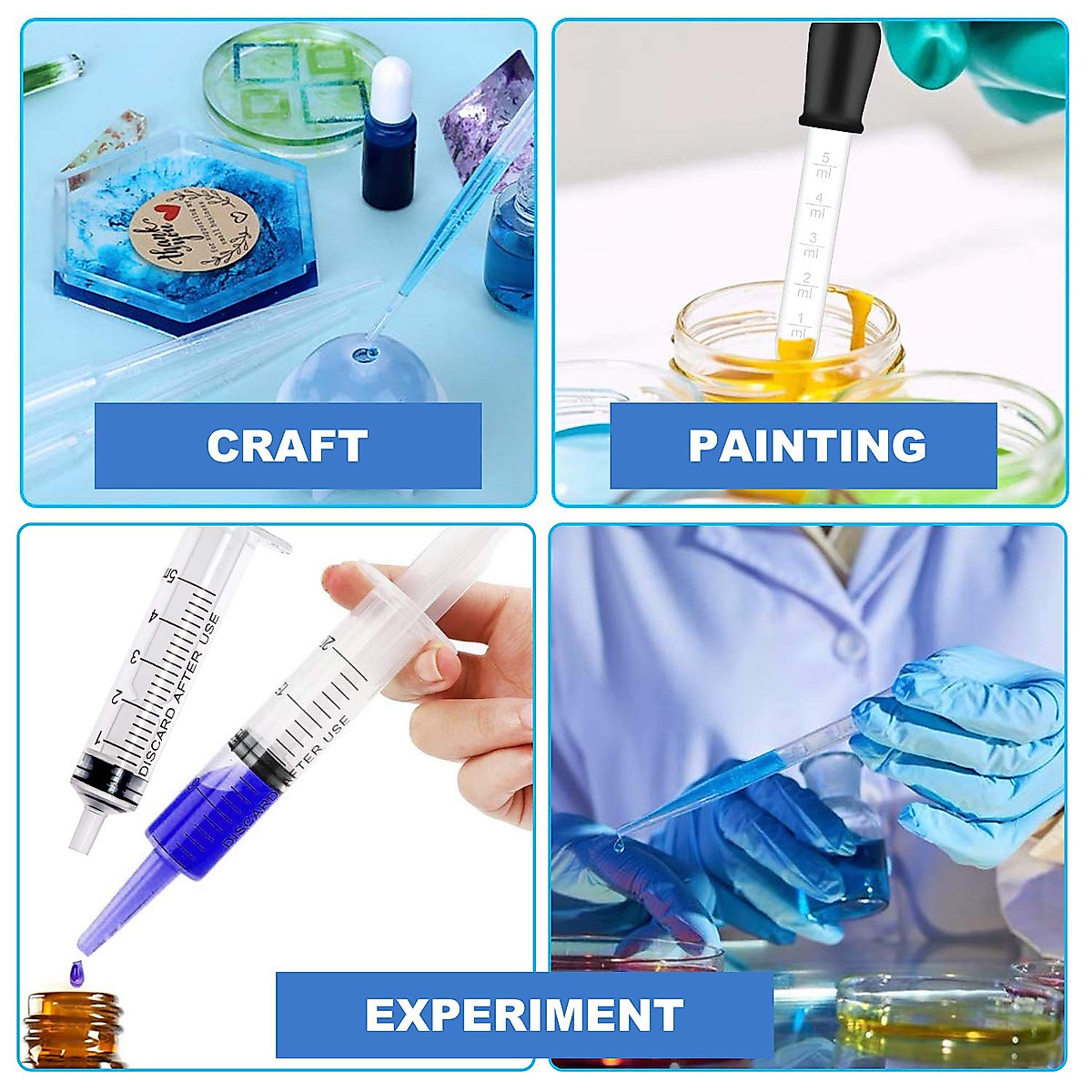 18Pcs Liquid Dropper, Silicone Candy Dropper 5Ml Droppers for Candy Molds, Clear Silicone Eye Dropper Pipettes for Kids, Gelatin Maker & Halloween Christmas Crafts Projects