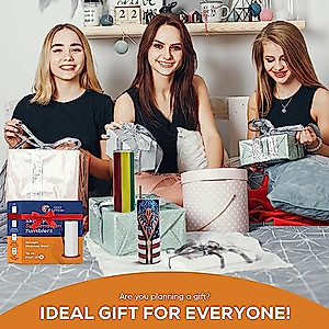 Cool Tumble Sublimation Tumblers 20 Oz Skinny Bulk 4 Pack - Stainless Steel Double Wall Insulated Straight Sublimation Tumbler White Blank Tumblers with Lids, Straws and Shrink Wraps