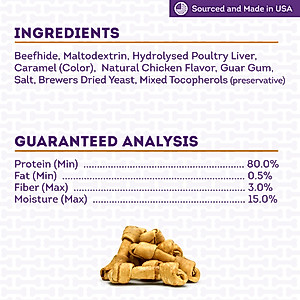 Treatly USA Beefhide Bones 7-8" Dog Chew Treats - Chicken Flavor, 7 Count/1 Pack