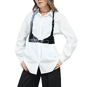 Punk Leather Body Harness for Women, Adjustable Body Chain Belt Rave Party Accessories