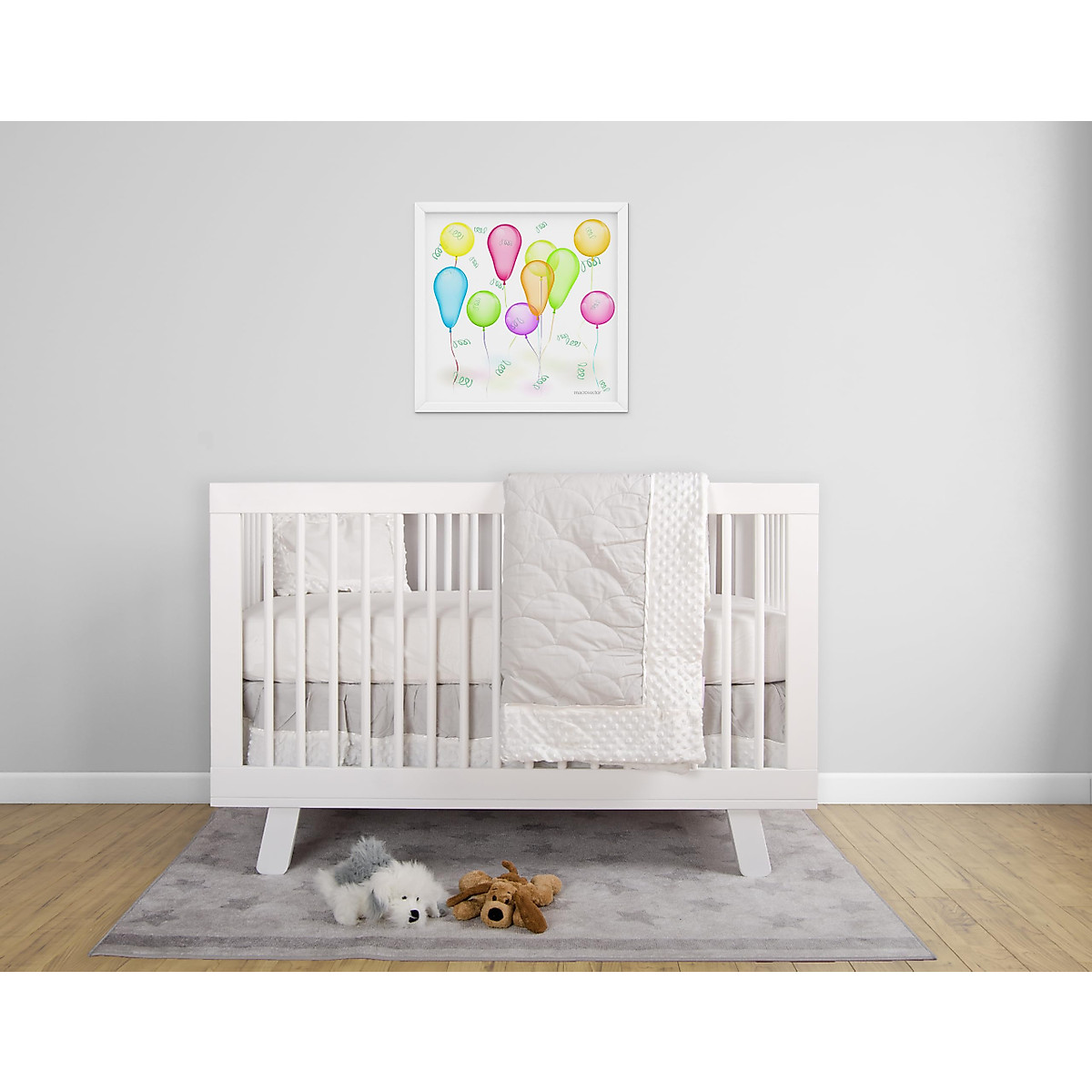 BabyFad Minky White 9 Piece Baby Crib Bedding Set
