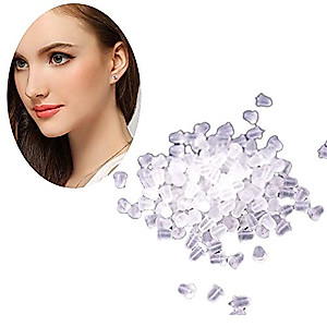 S5E5X 100pcs Clear Soft Earring Hook Bullet Safety Stopper Earnut Silicone Rubber Back Safe Tool (A)