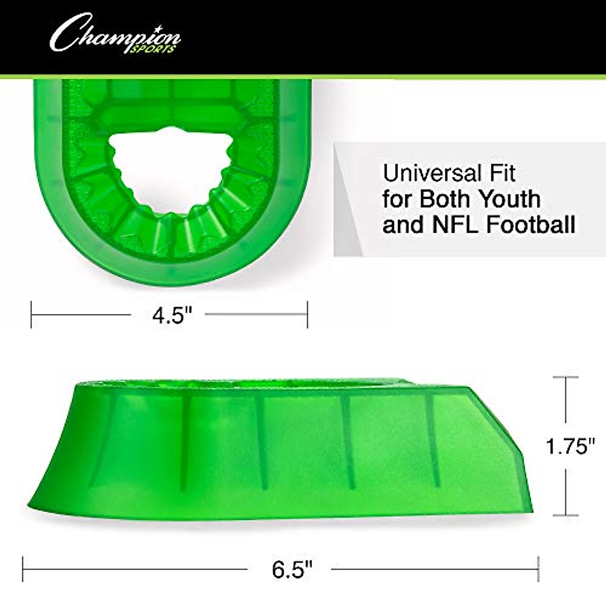 Champion Sports Triplex 3-in-1 Premium Football Kicking Tee for Kickoff Practice, 1” - Ball Holder Tees for Footballs - Kicking Block and Accessories for Adults, Kids, Coaches