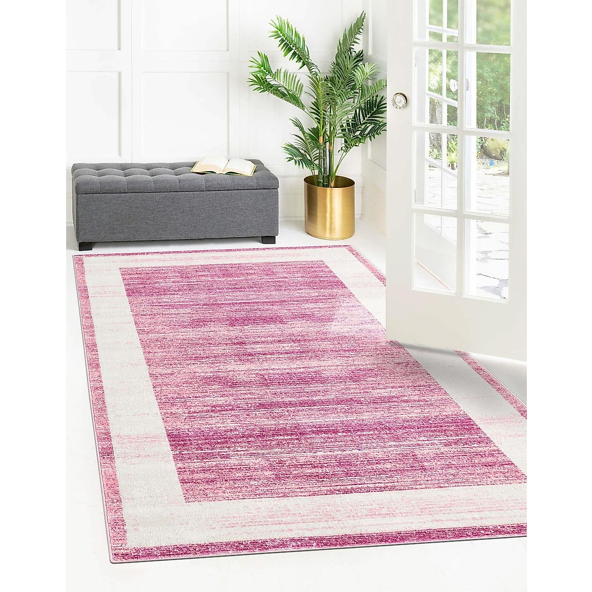 Unique Loom Jill Zarin Uptown Collection Area Rug - Yorkville (5' 3" x 8' Rectangle, Pink/ Ivory)