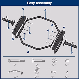 PONE FIRST Trap Bar Deadlift 2-inch Olympic Weight Lifting Bar,51" Hex Bar Barbell for Squats, Deadlifts, Shrugs,800Lbs Weight Capacity，Black