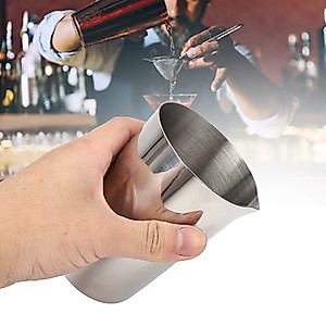 Cocktail Mixing Cups, Stainless Steel Bar Mixing Cups Glass 500ML Wine Stirring Mixing Cup Bartender Tools for Making Cocktails at Home Party Bar (Silver)