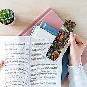 Generic Bookmarks Ruler Metal Warrior Bookography Cats Measure Collage Tassels Bookworm for Markers Gift Book Reading Bookmark Bibliophile Christmas Ornament