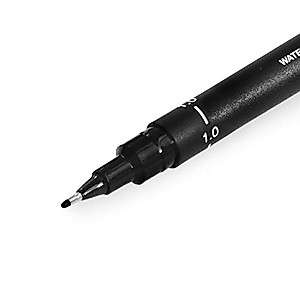 Uni Pin Fineliner Drawing Pen - Black Ink - 1.0mm Nib - Pack of 3