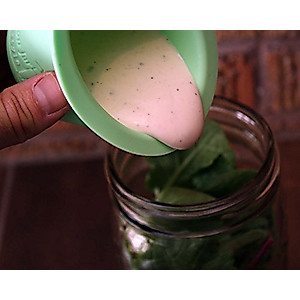 Divider Cup by Mason Jar Lifestyle - For Salads, Dips, and Snacks. Plastic Free Bento Lunch Container(Frost, Wide Mouth)