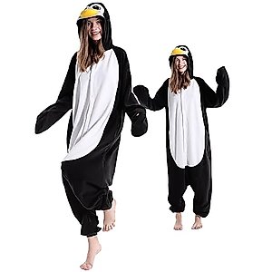 Adult Penguin Pajamas One Piece Halloween Christmas Cosplay penguin Costume Animal Homewear Sleepwear For Women Men