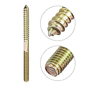 uxcell M8x120mm Hanger Bolts, 12pcs Double Head Thread Dowel Screws for Wood Furniture Connecting