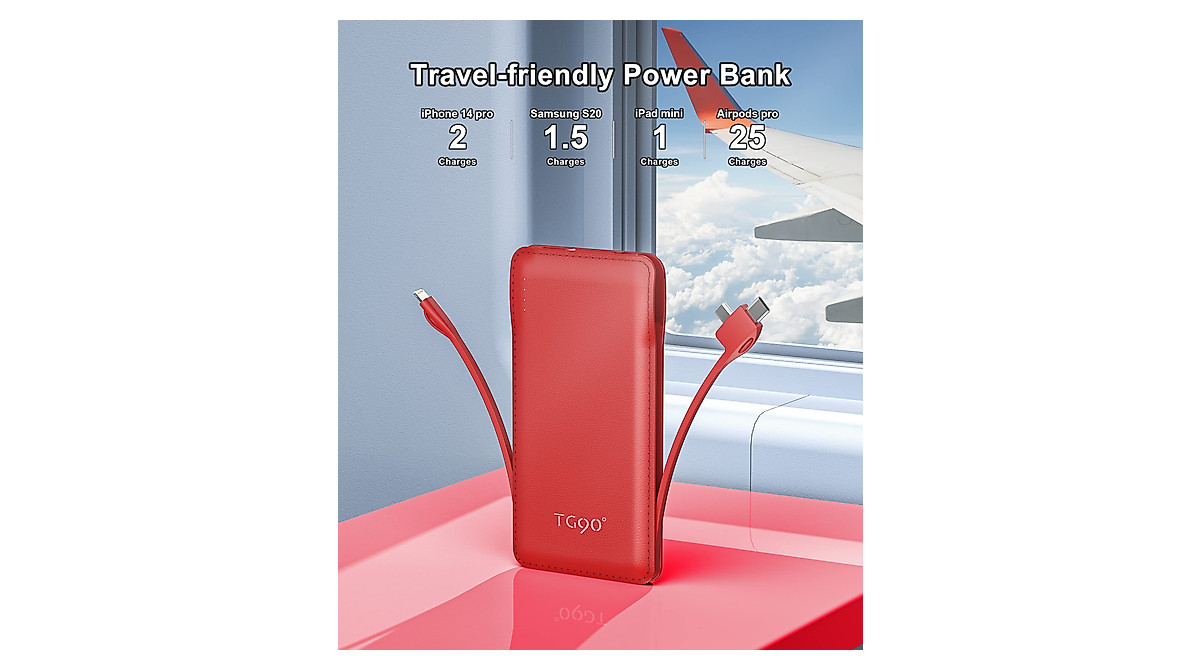 TG90° 10000mAh Portable Charger - Ultra Slim Power Bank