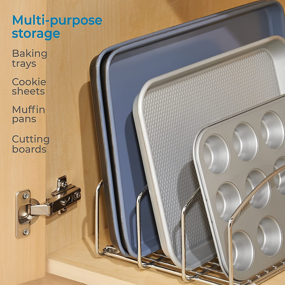 iDesign Classico Kitchen Cookware Organizer for Cutting Boards and Cookie/Baking Sheets - Chrome 8.5" x 10" x 5.75"